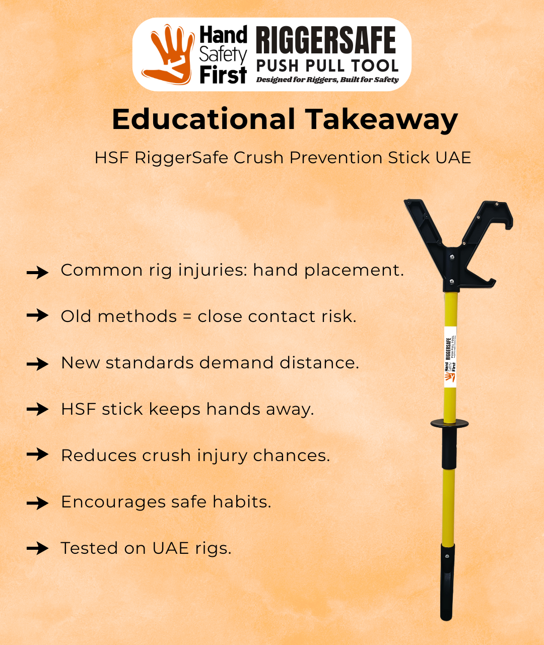 HSF Riggersafe Push Pull Hand Safety Tool Crush Prevention UAE